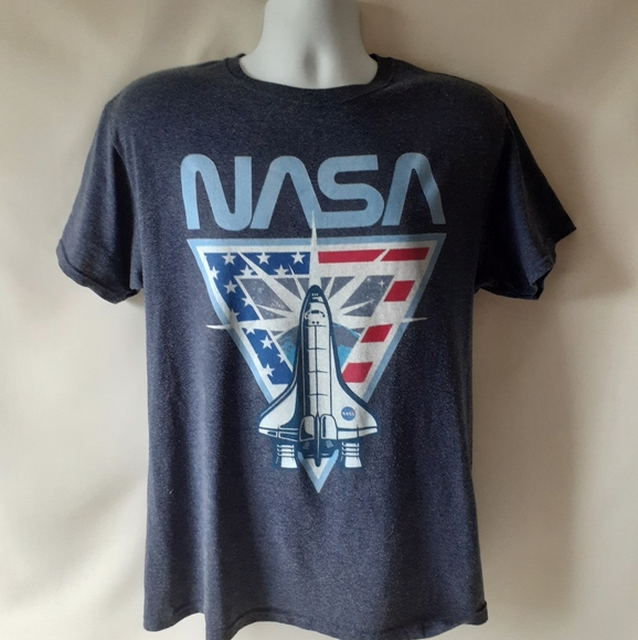 Jerzees | Shirts | Nasa Mens Blue Shortsleeve Tshirt Size M | Poshmark